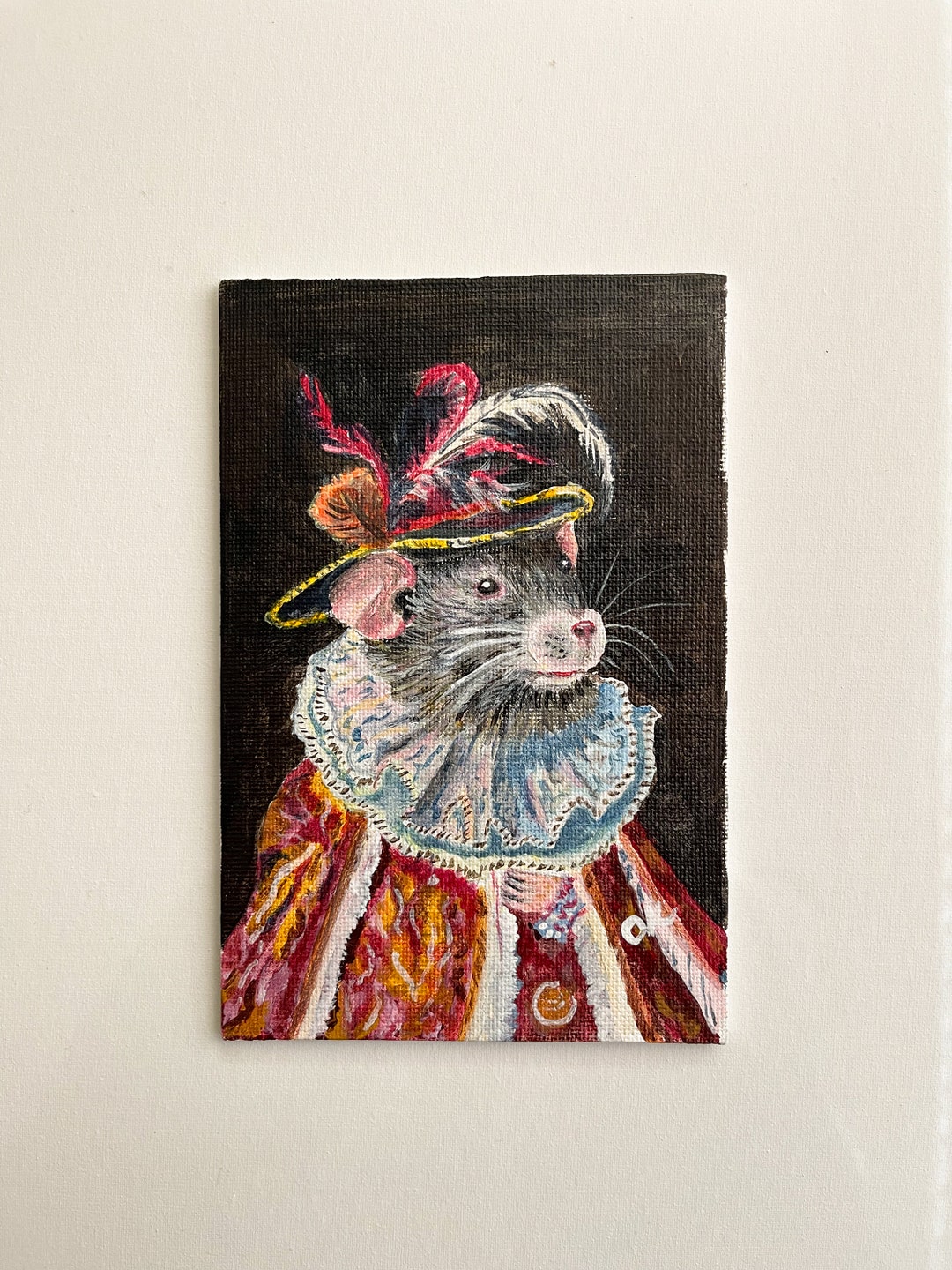 Original PAINTING, Cute Mouse Acrylic Painting Original Art 4x6 Inch ...
