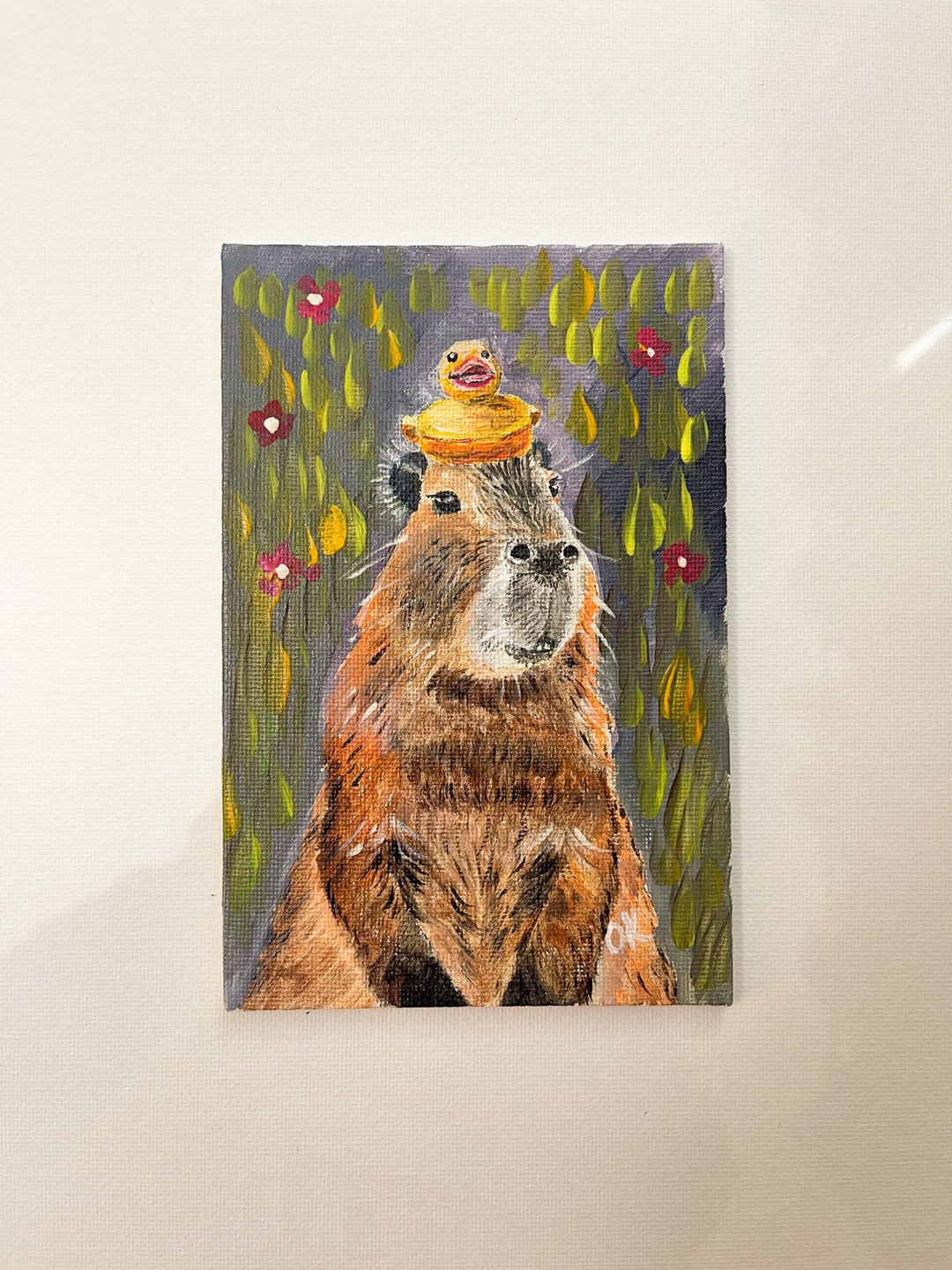 Digital File of an Original Painting, Capybara Painting Animal Original ...