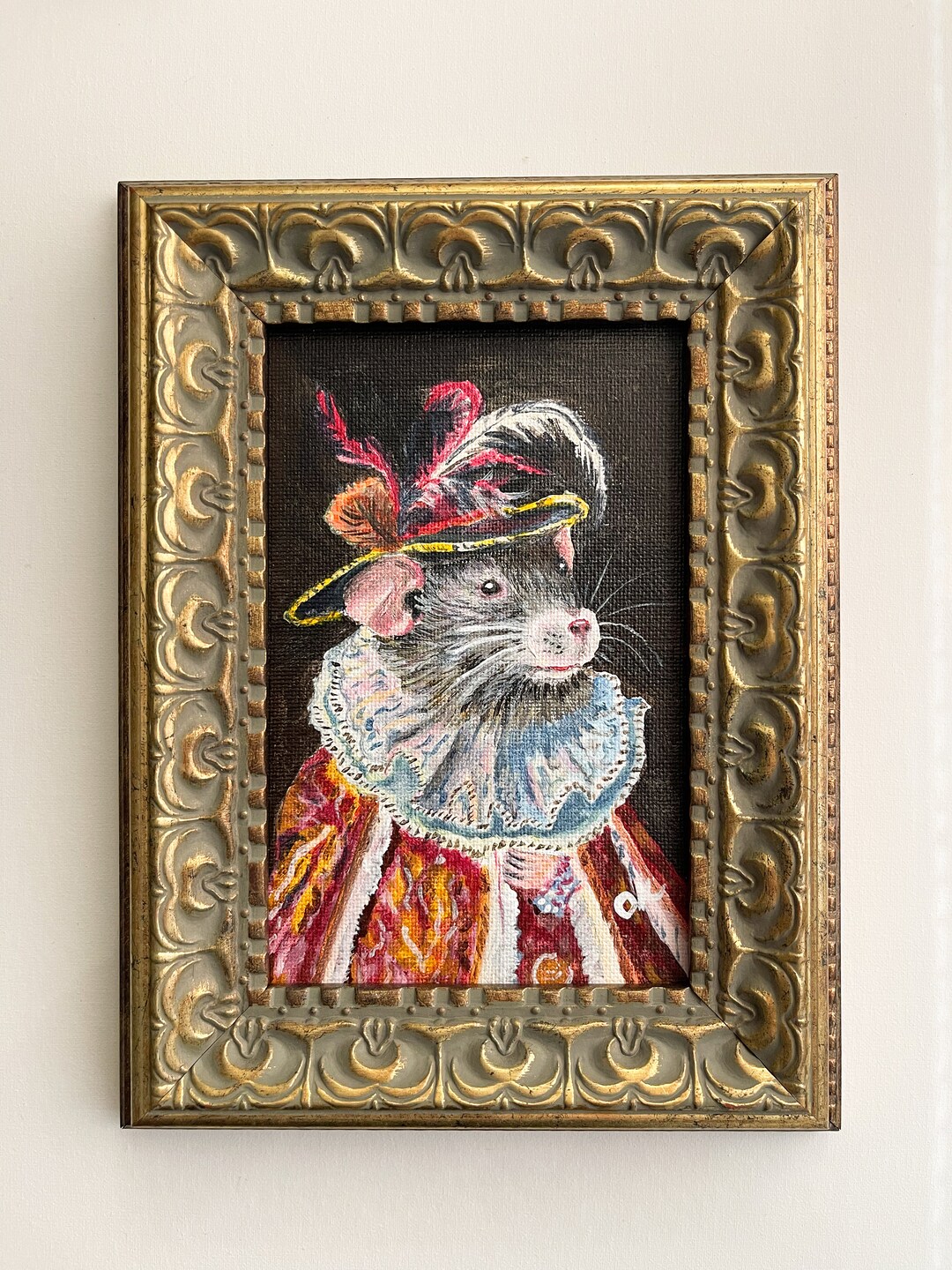 Original PAINTING, Cute Mouse Acrylic Painting Original Art 4x6 Inch ...