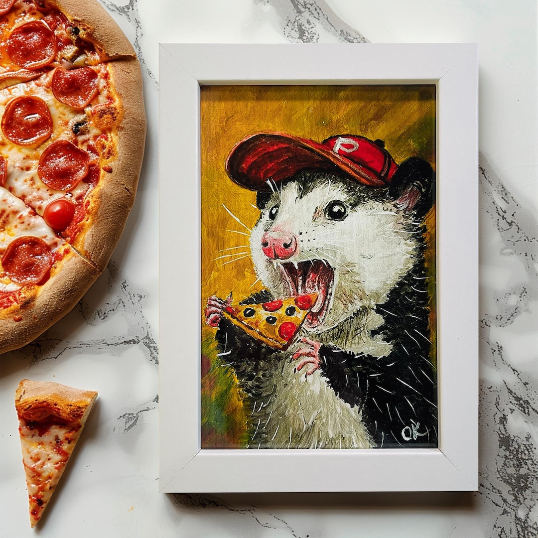Funny Animal Print Opossum Wall Art Cute Animal Illustration Humorous ...