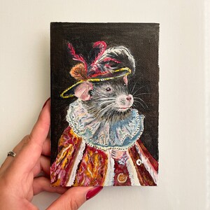 Original PAINTING, Cute Mouse Acrylic Painting Original Art 4x6 Inch ...