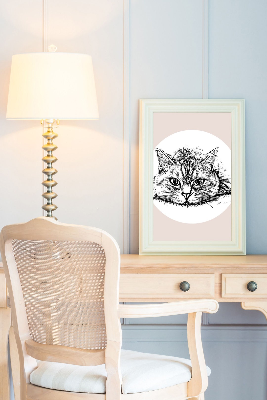 Cat Line Art Cat Print Cat Poster Cat Art Print Single - Etsy