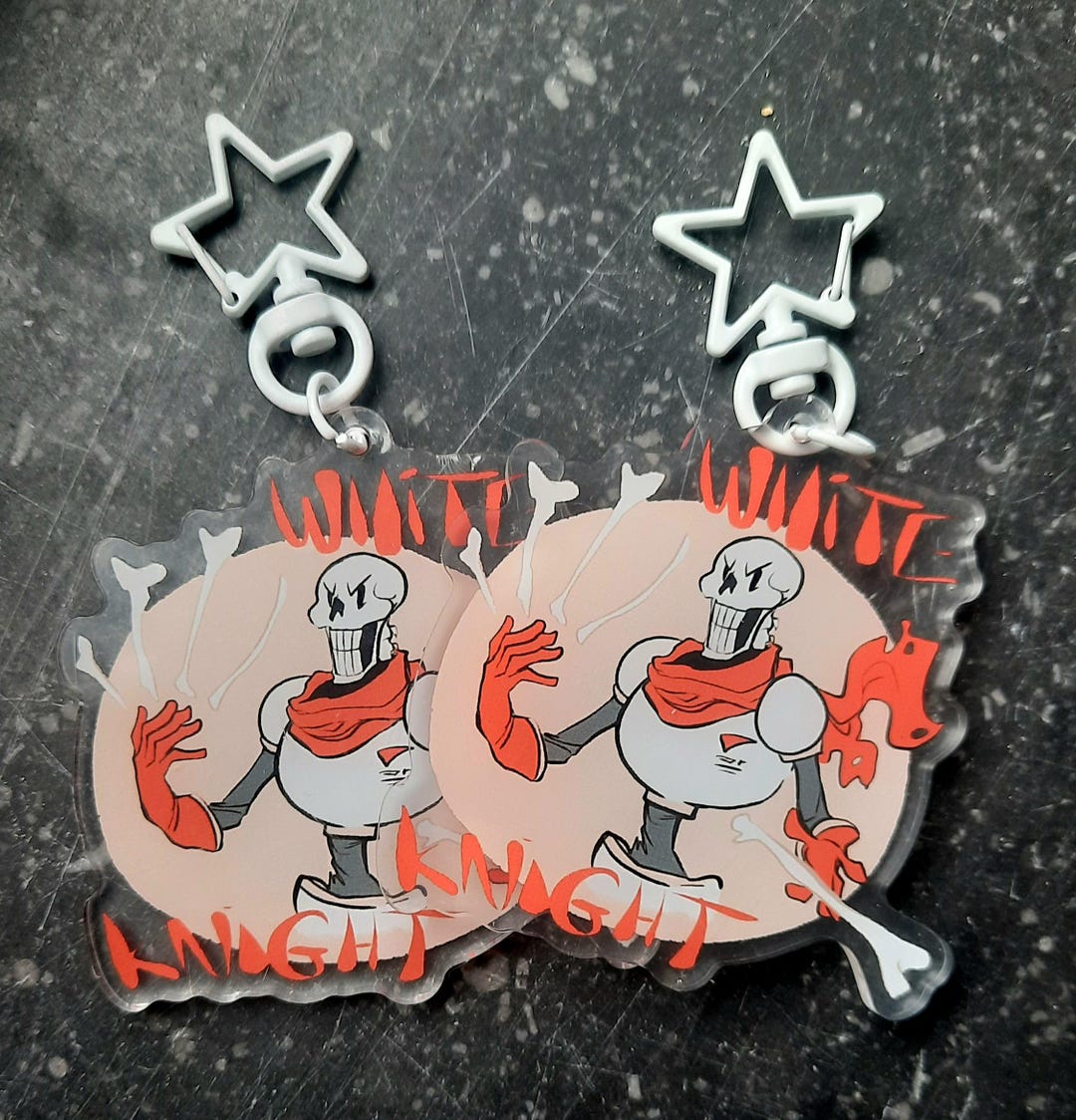 Papyrus Undertale white Knight Keychain Front/back - Etsy