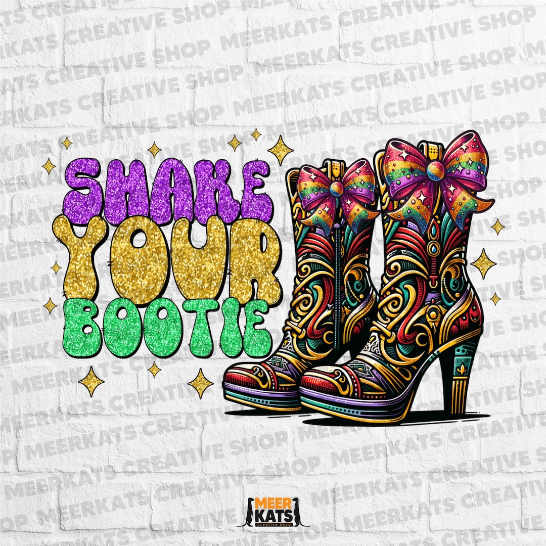 Shake Your Bootie Png, Mardi Gras Cowboy Boot, Brushstroke Boots Png ...