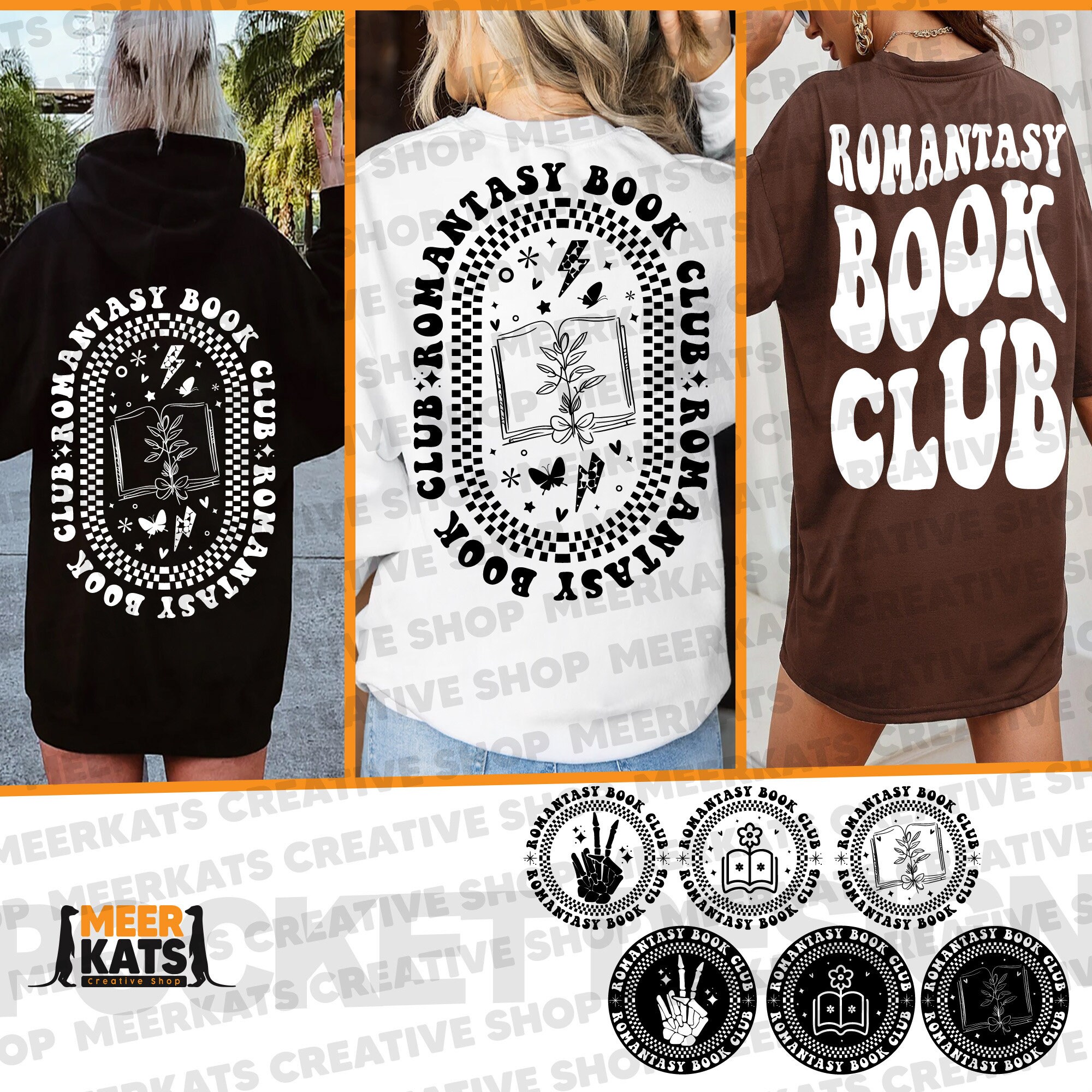 Romantasy Book Club Svg, Bookish Svg, Book Club Ornament, Book Lover ...