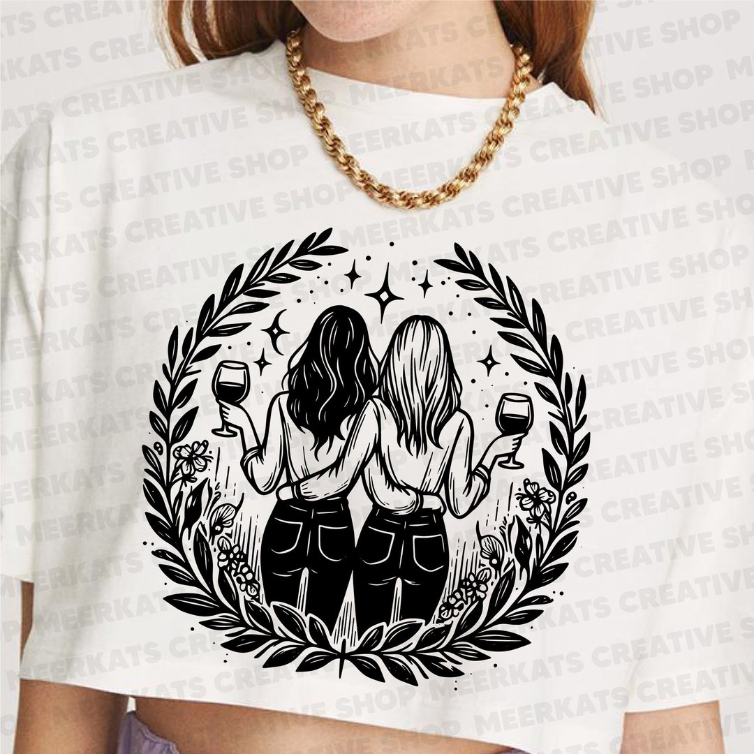 Best Friend Clipart Svg, Girls Svg, BFF Svg, Besties Svg, Cocktails Svg ...