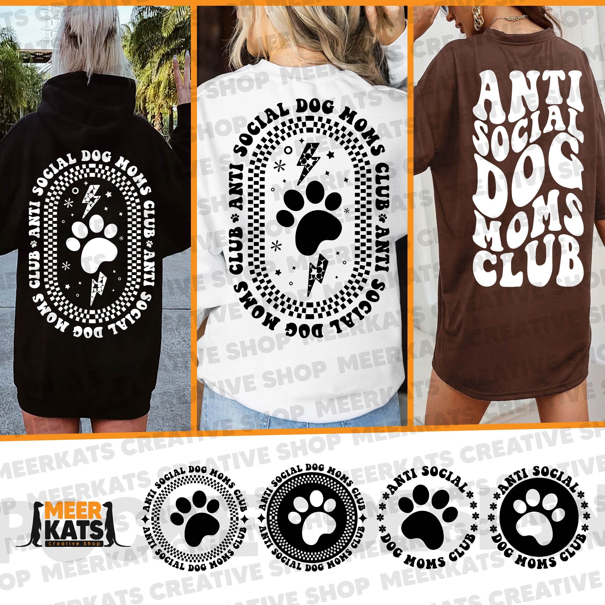 Anti Social Dog Moms Club Png, Dog Lover Svg, Dog Mama Png, Funny Dog ...