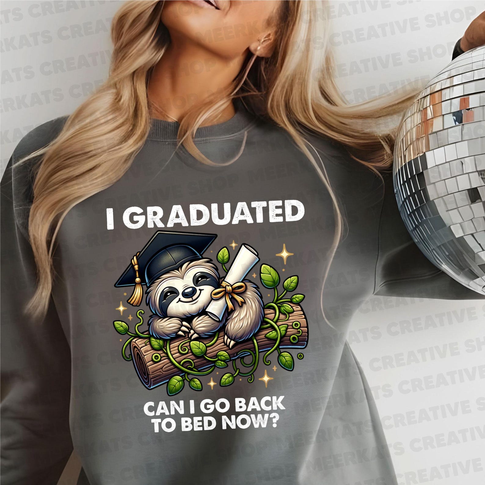 Funny Graduation Sloth PNG – I Graduated Can I Go Back to Bed Now ...