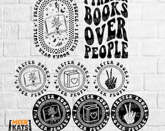 I Prefer Books Over People Svg, Book Lover Svg, Reading Svg, Funny Book ...