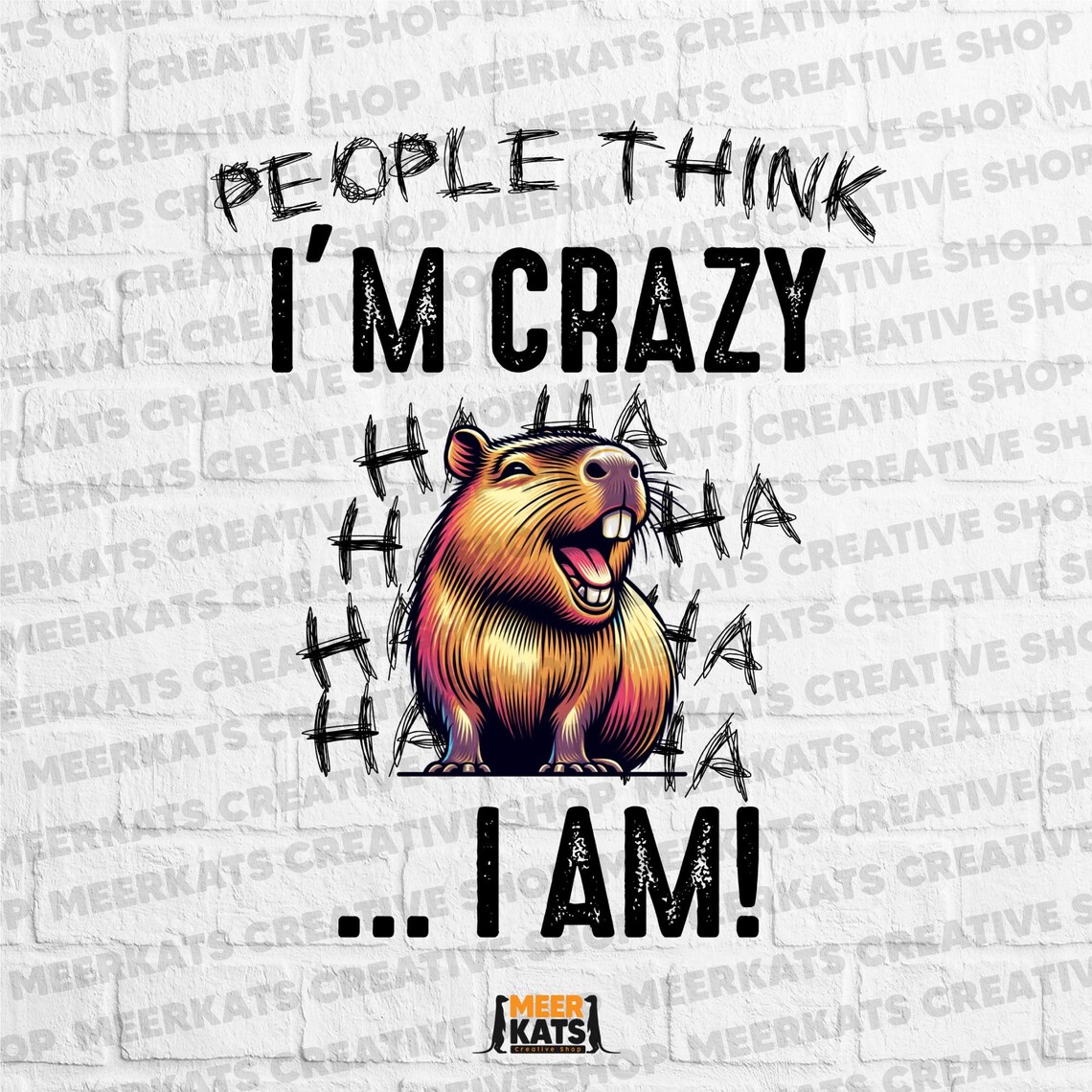 Funny Capybara PNG, Cute Rodent Digital Art, Ai-generated Capybara T ...