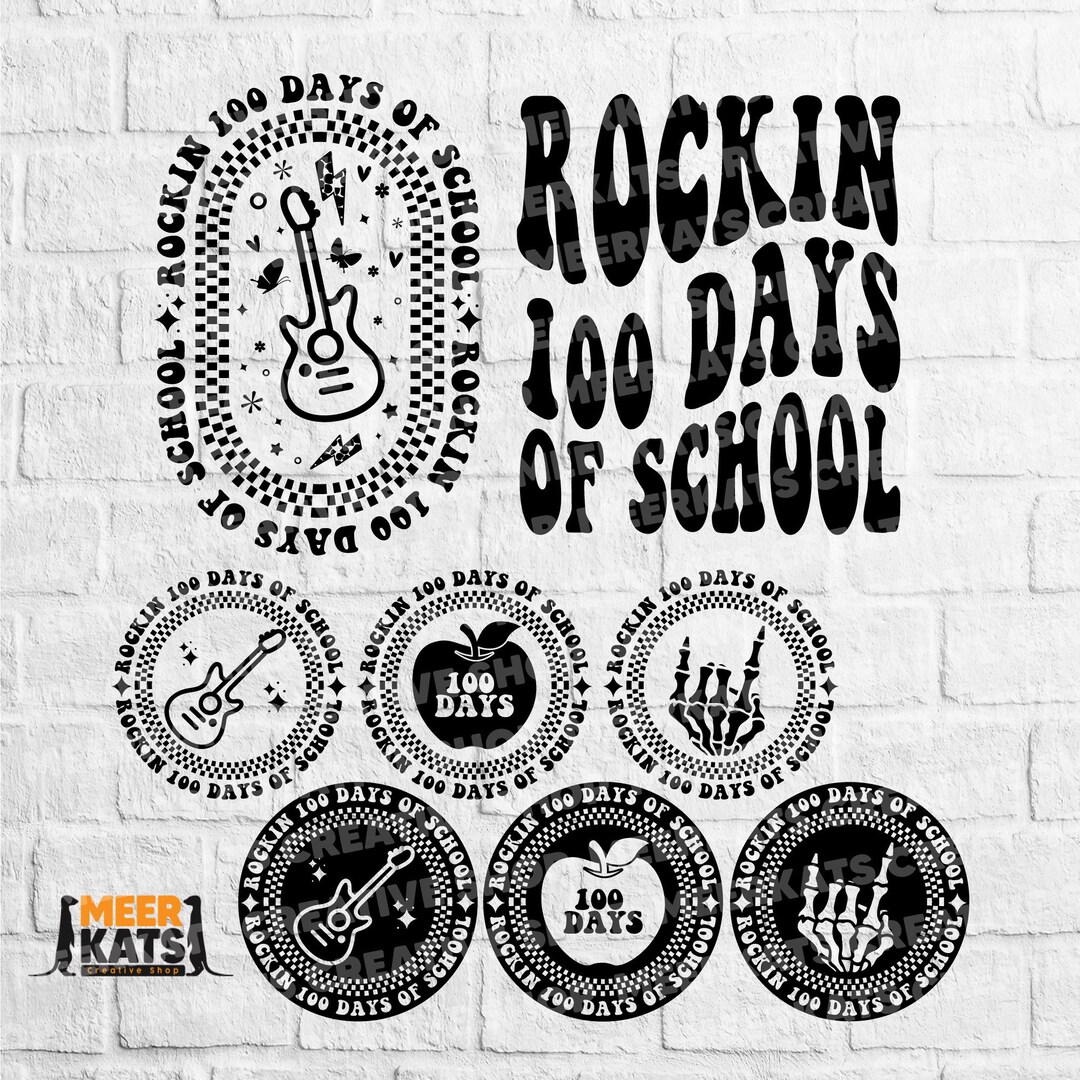 Rockin' 100 Days of School Svg, School Quote Svg, Popular Svg, Trendy ...