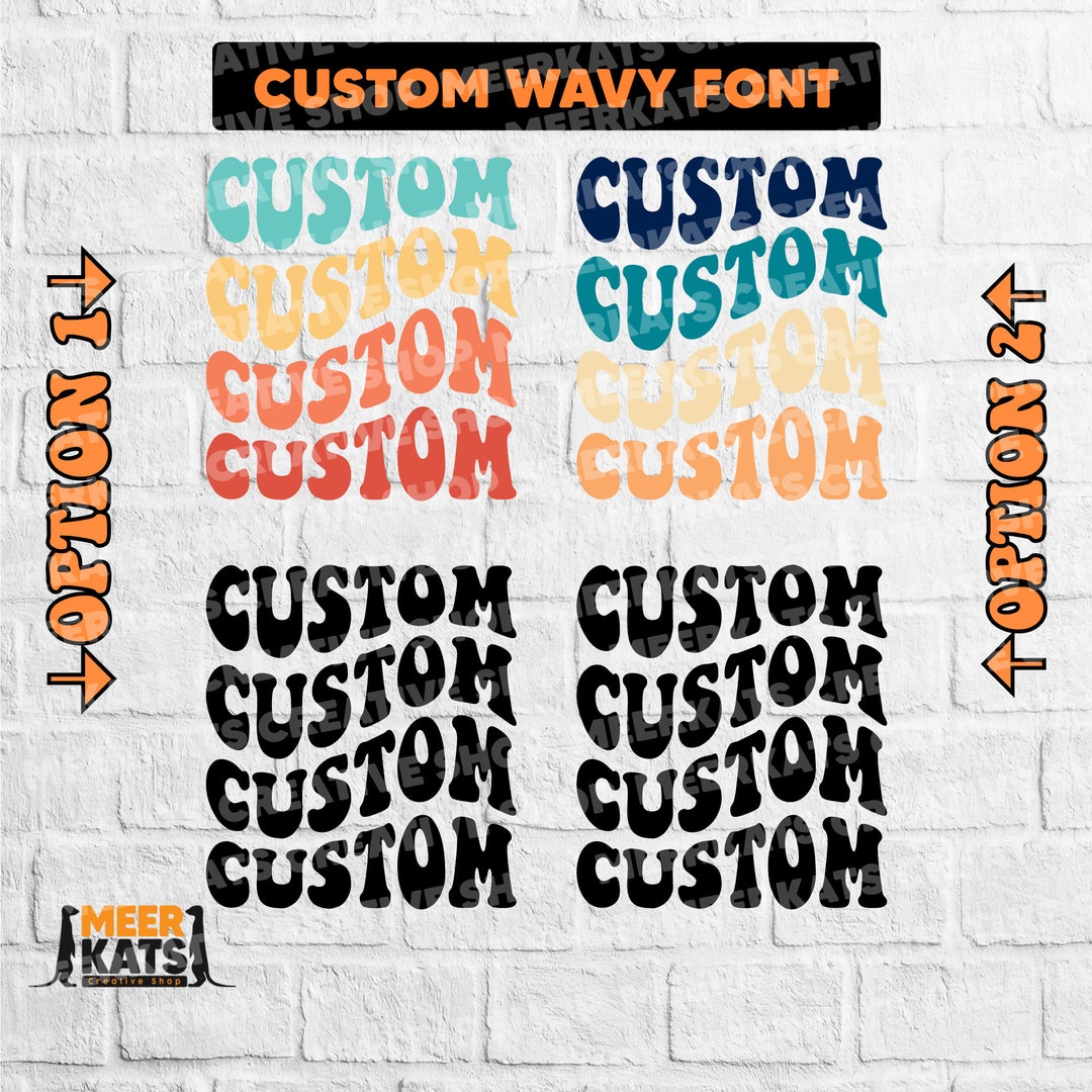 Custom Wavy Letters Svg Png, Wavy Stacked Svg, Custom Retro Svg, Stacked Wavy Letters, Custom ...