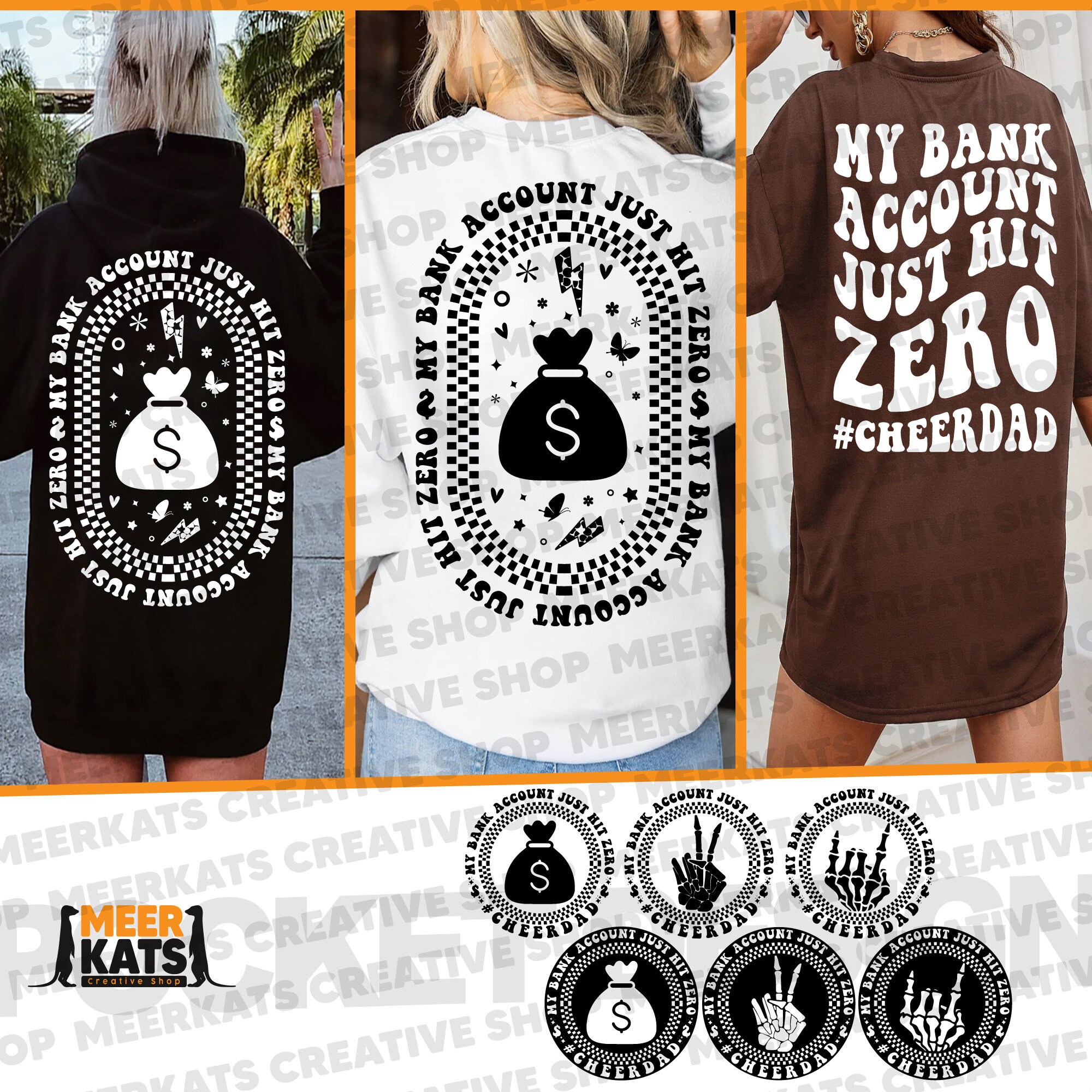 My Bank Account Just Hit Zero Svg, Cheer Dad Svg, Cheering Dad Tee ...