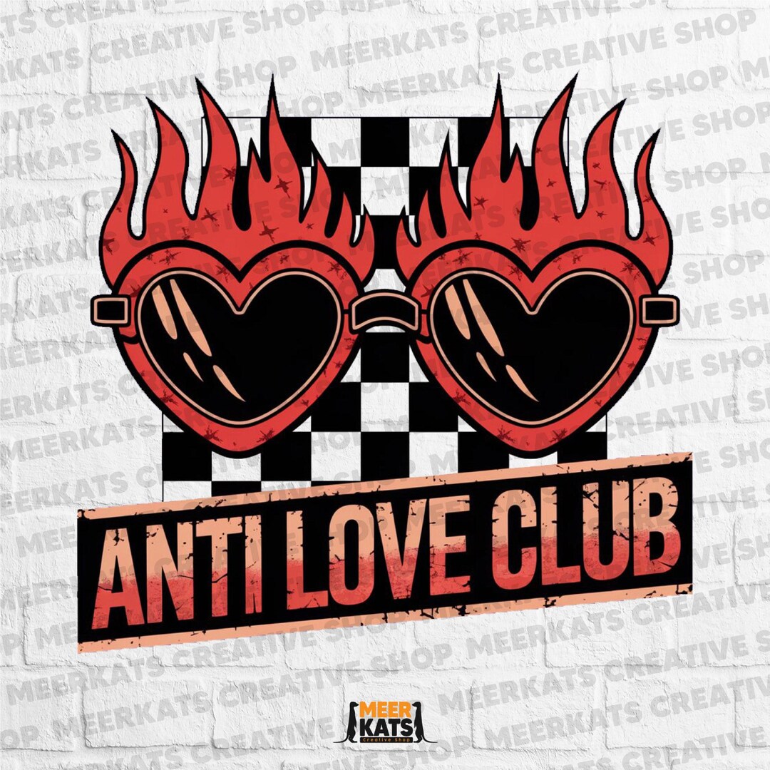 Anti Love Club PNG, Edgy Aesthetic Clipart, Grunge Valentine ...