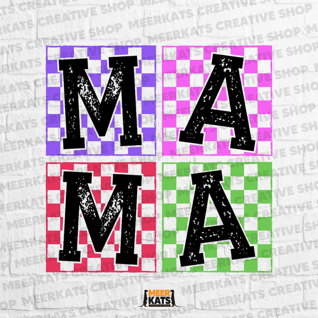 Retro Checkerboard Mama PNG - Colorful Vintage Mother's Day Sublimation ...
