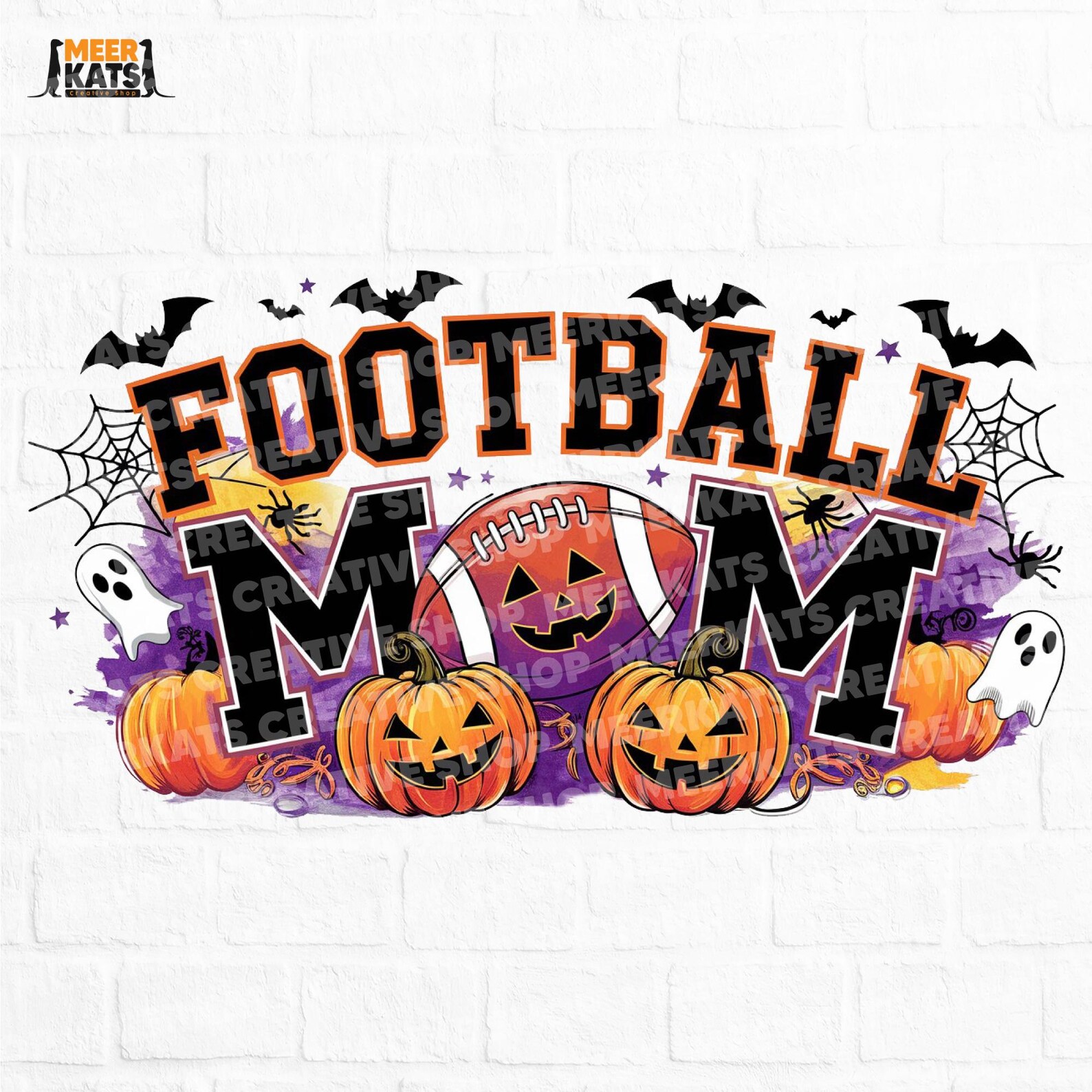 Halloween Football Mom Png, Football Season Png, Fall Football Shirt ...