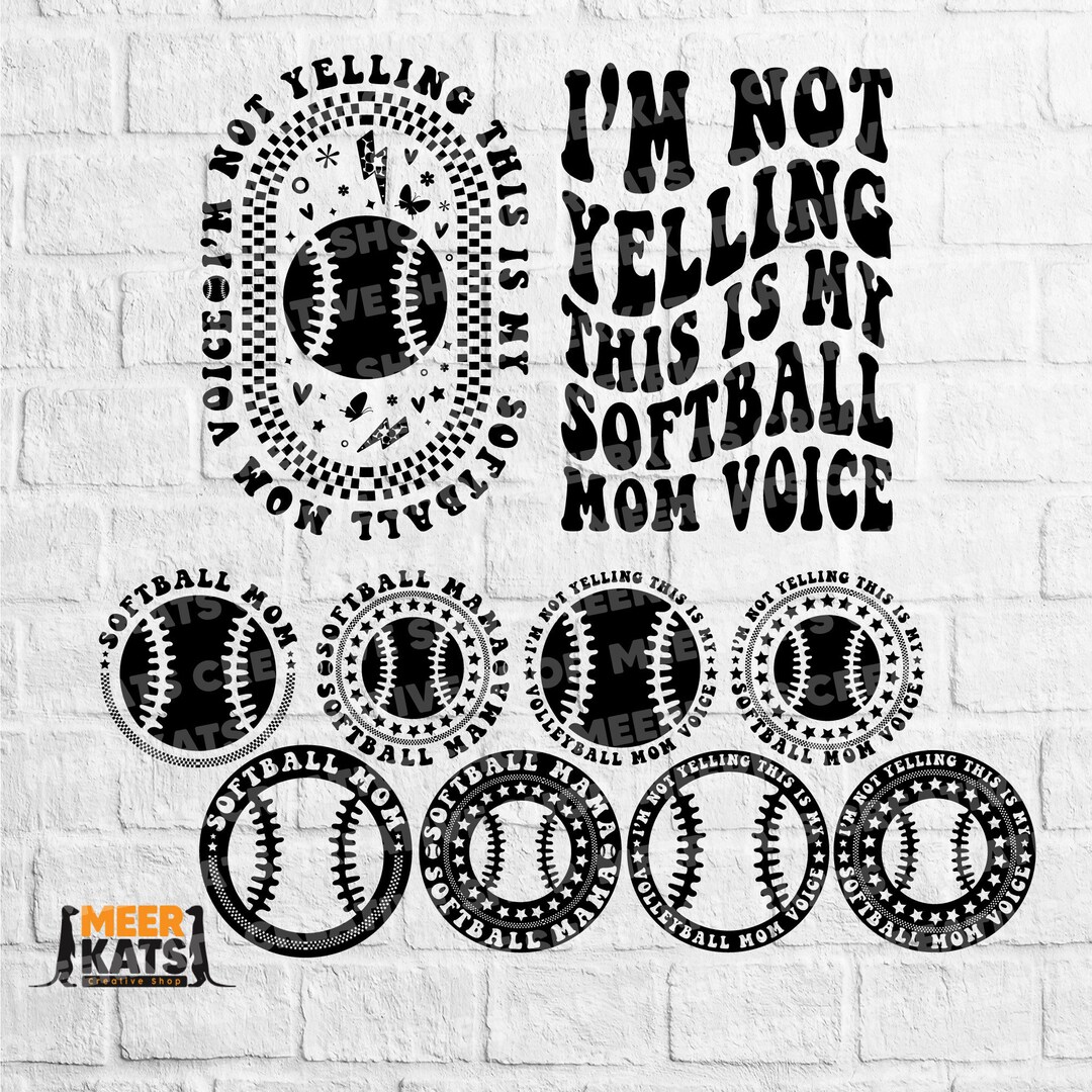 I'm Not Yelling This is My Softball Mom Voice Svg, Softball Lover Svg ...