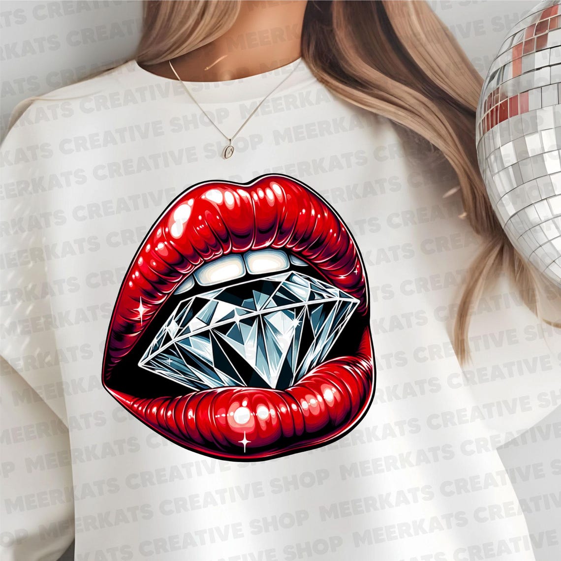 Diamond Lips PNG, Luxury Glam Digital Art, Red Lips With Diamond T ...