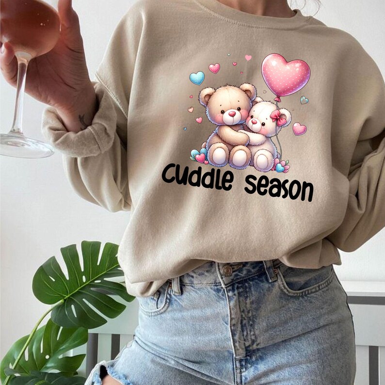 Cuddle Season Png, Valentine's Day Png, Valentine Vibes Png, Cute Bear ...