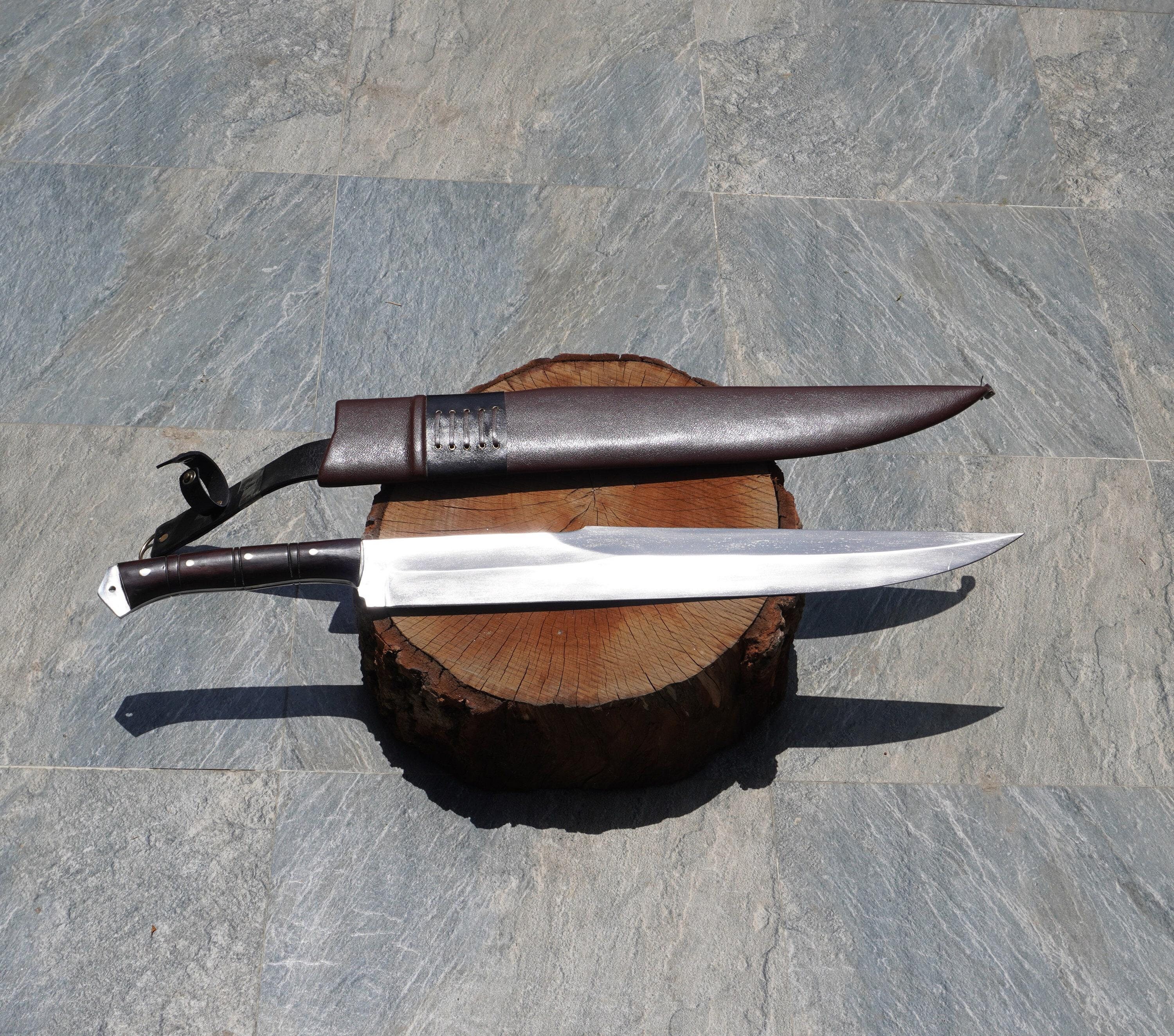 29.5 Handmade Viking Machete With Leather Sheath, Nepalese Machete ...