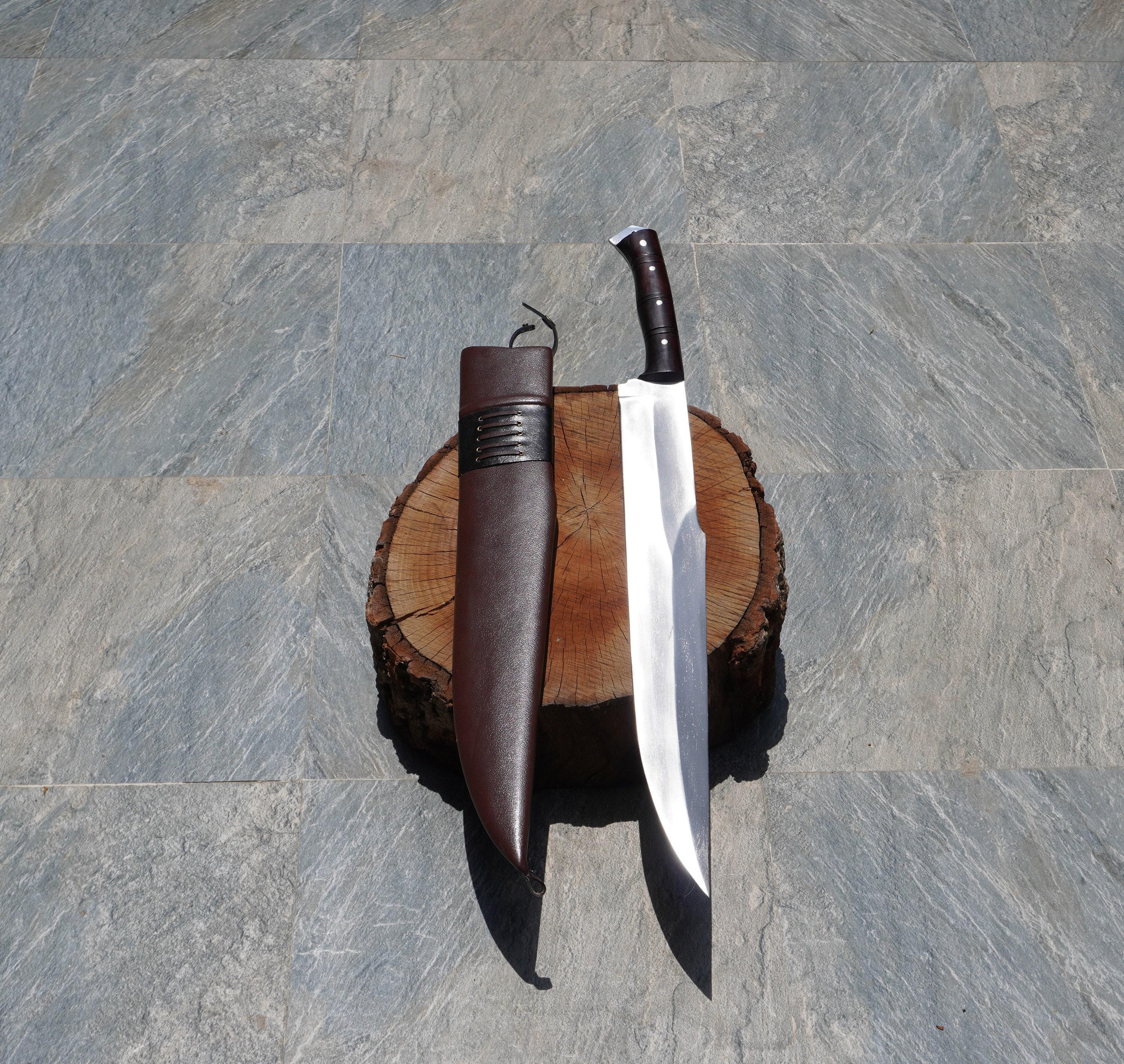 29.5 Handmade Viking Machete With Leather Sheath, Nepalese Machete ...