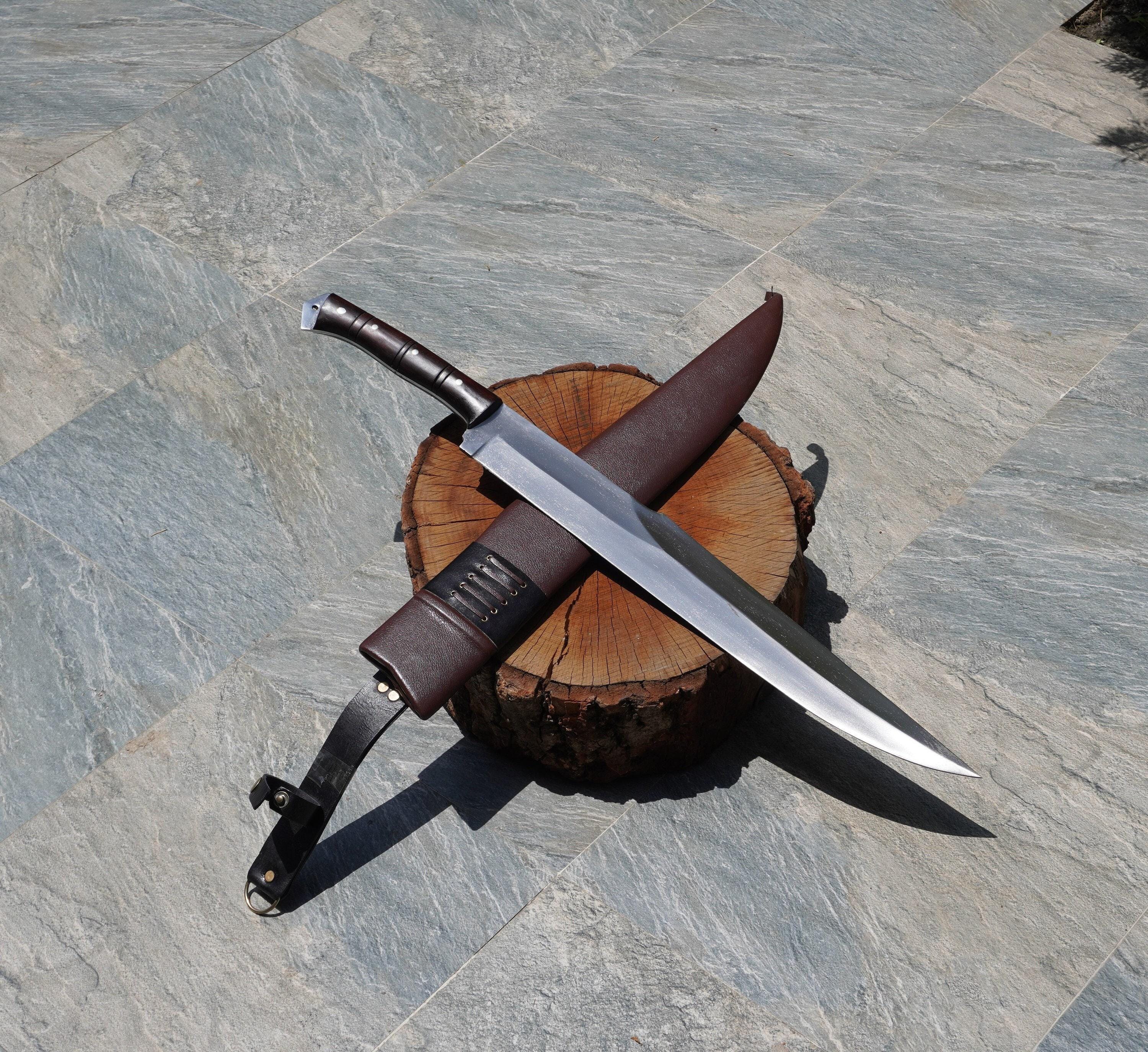 29.5 Handmade Viking Machete With Leather Sheath, Nepalese Machete ...