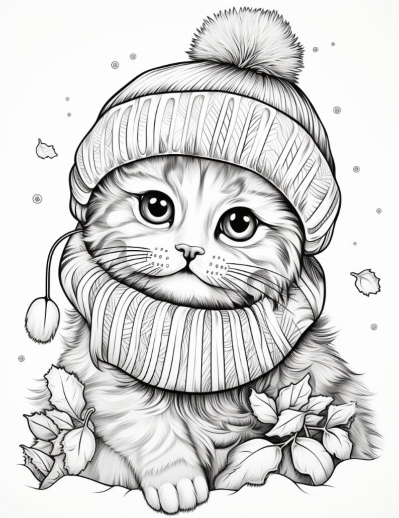 40 Purr-fect Cat Coloring Pages: A Fun and Unique Coloring Book for Cat ...