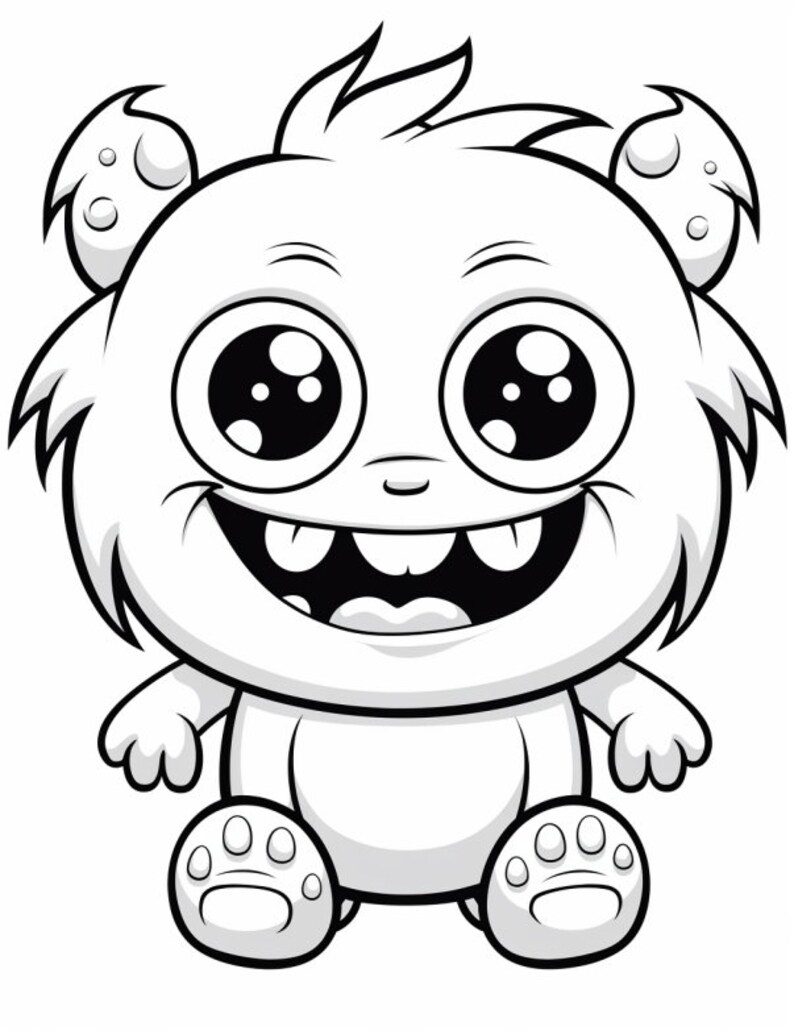 40-page Cute Monsters Adult Coloring Book: Relaxing & Whimsical Designs ...
