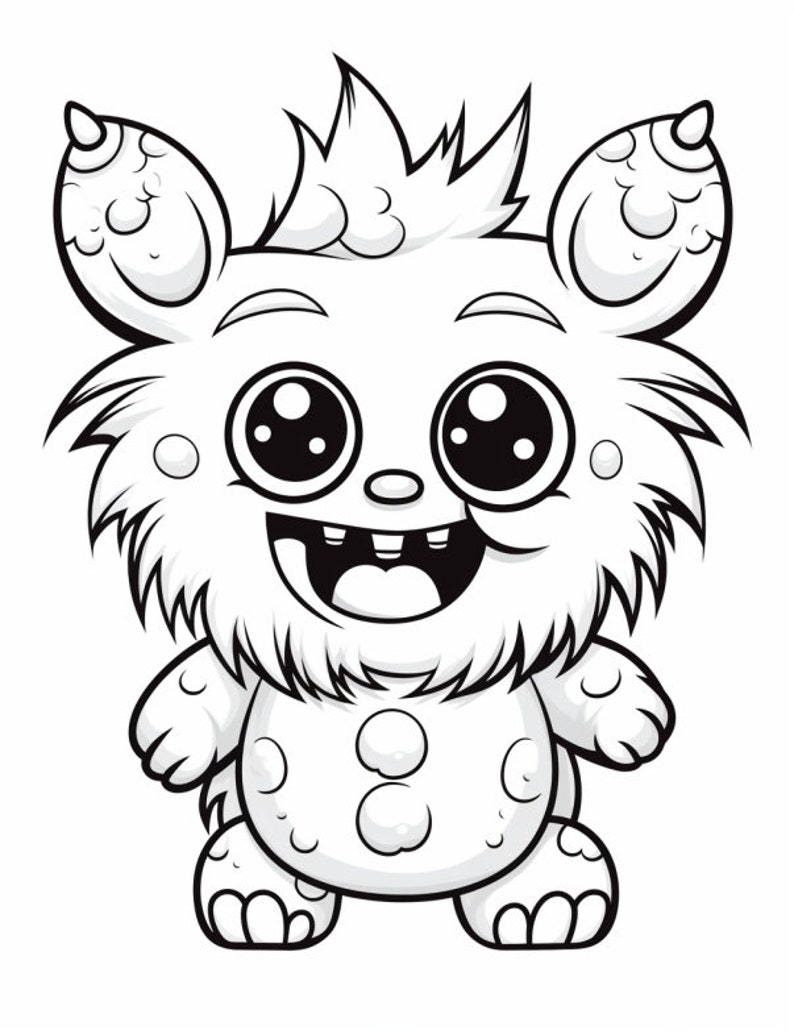 40-page Cute Monsters Adult Coloring Book: Relaxing & Whimsical Designs ...