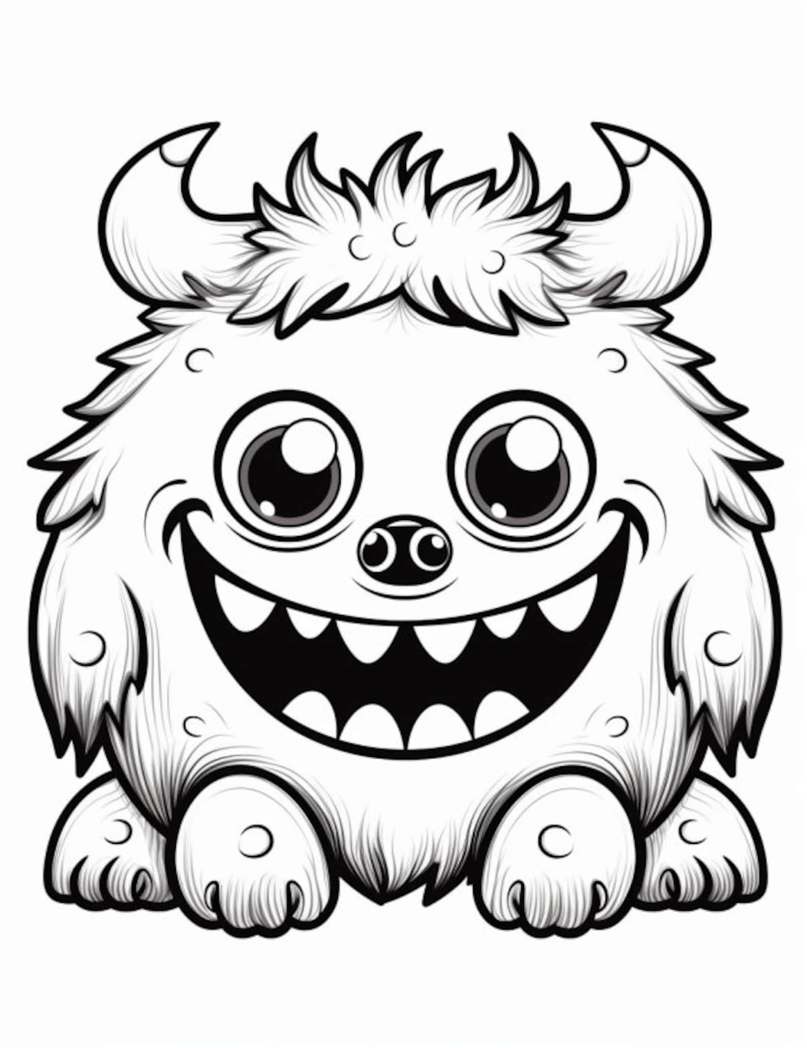 40-page Cute Monsters Adult Coloring Book: Relaxing & Whimsical Designs ...
