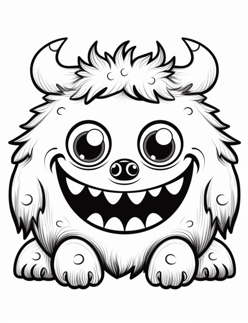 40-page Cute Monsters Adult Coloring Book: Relaxing & Whimsical Designs ...