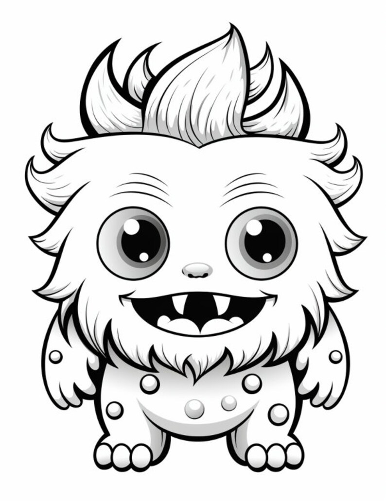 40-page Cute Monsters Adult Coloring Book: Relaxing & Whimsical Designs ...
