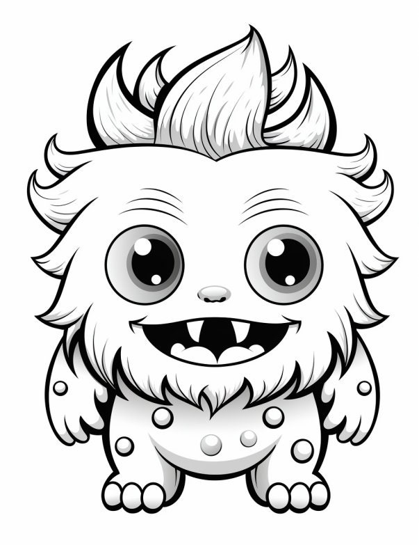 40-page Cute Monsters Adult Coloring Book: Relaxing & Whimsical Designs ...