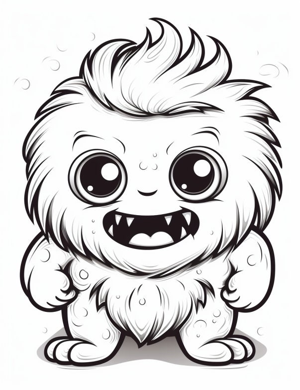 40-page Cute Monsters Adult Coloring Book: Relaxing & Whimsical Designs ...