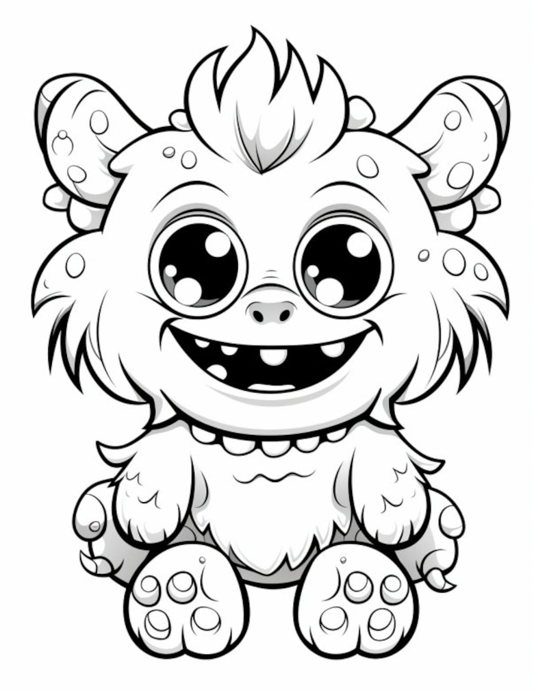 40-page Cute Monsters Adult Coloring Book: Relaxing & Whimsical Designs ...