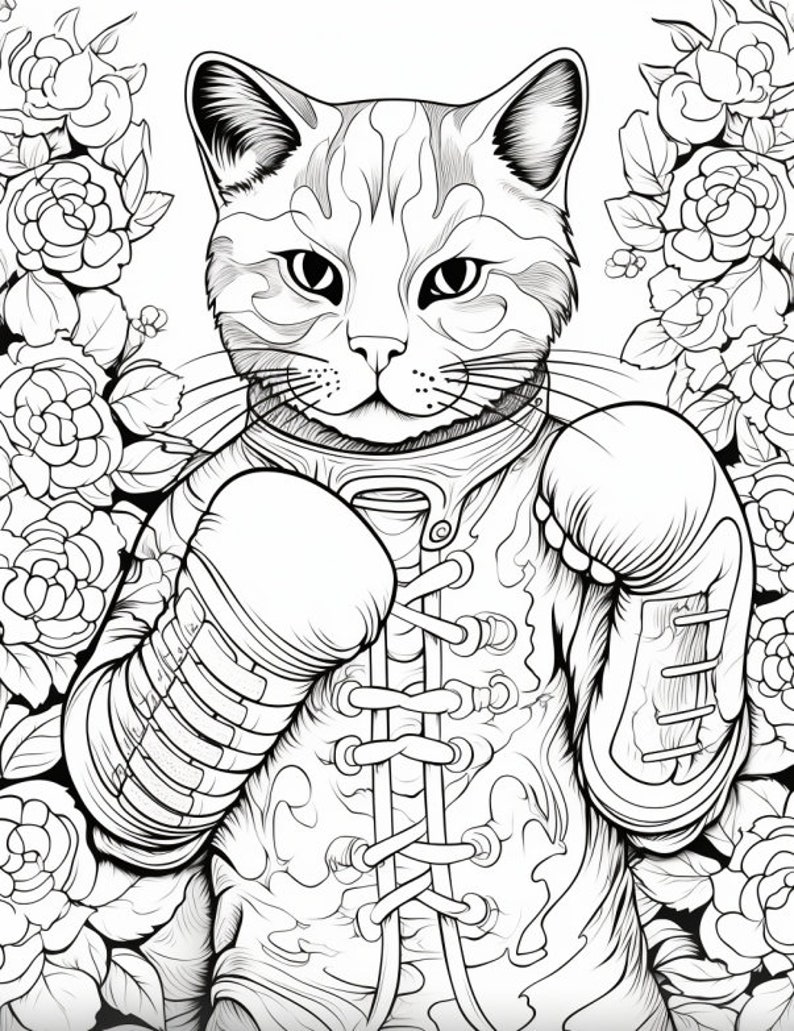 40 Purr-fect Cat Coloring Pages: A Fun and Unique Coloring Book for Cat ...