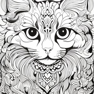 40 Purr-fect Cat Coloring Pages: A Fun and Unique Coloring Book for Cat ...