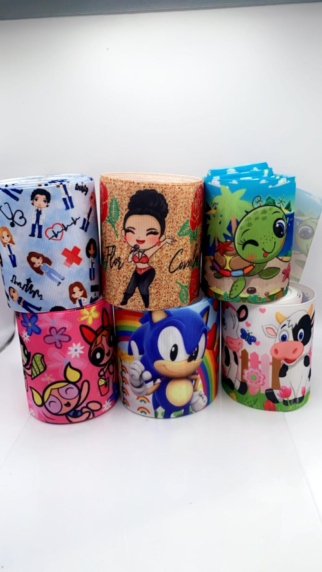 Grosgrain Ribbon Character "grays Anatomy, Turtles,sonic, Cute Cat ...