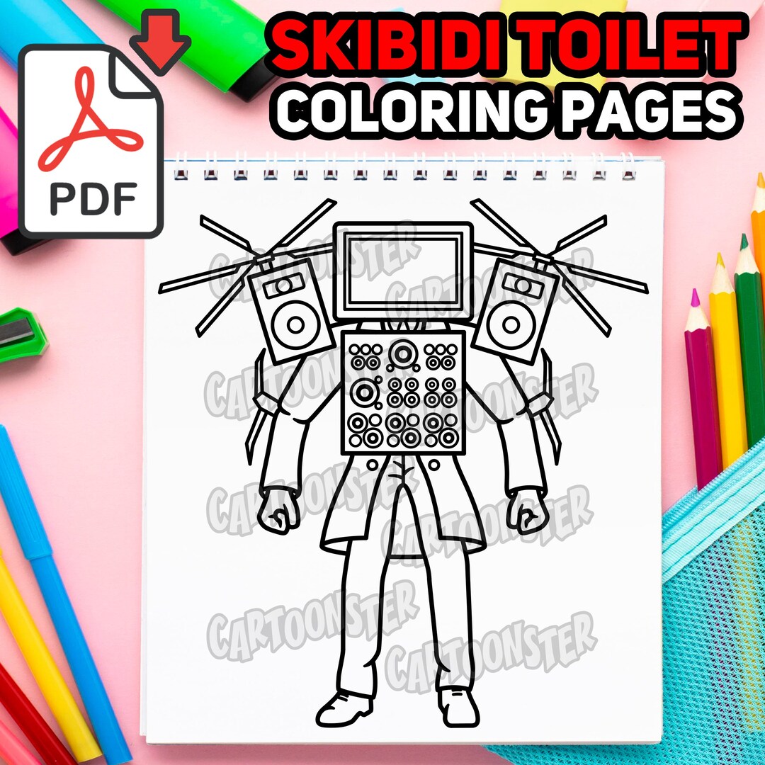 Skibidi Toilet Upgraded Titan TV Man Coloring Pages for Kids - Etsy UK