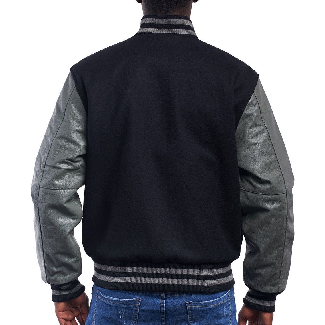 Mens Varsity Jacket Wool Body With Genuine Leather Sleeves American ...