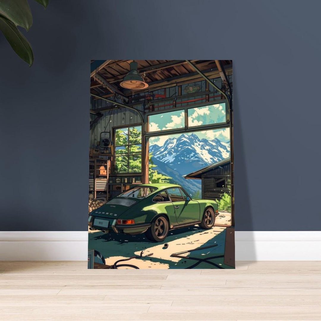 Porsche Poster - Anime Style - Etsy