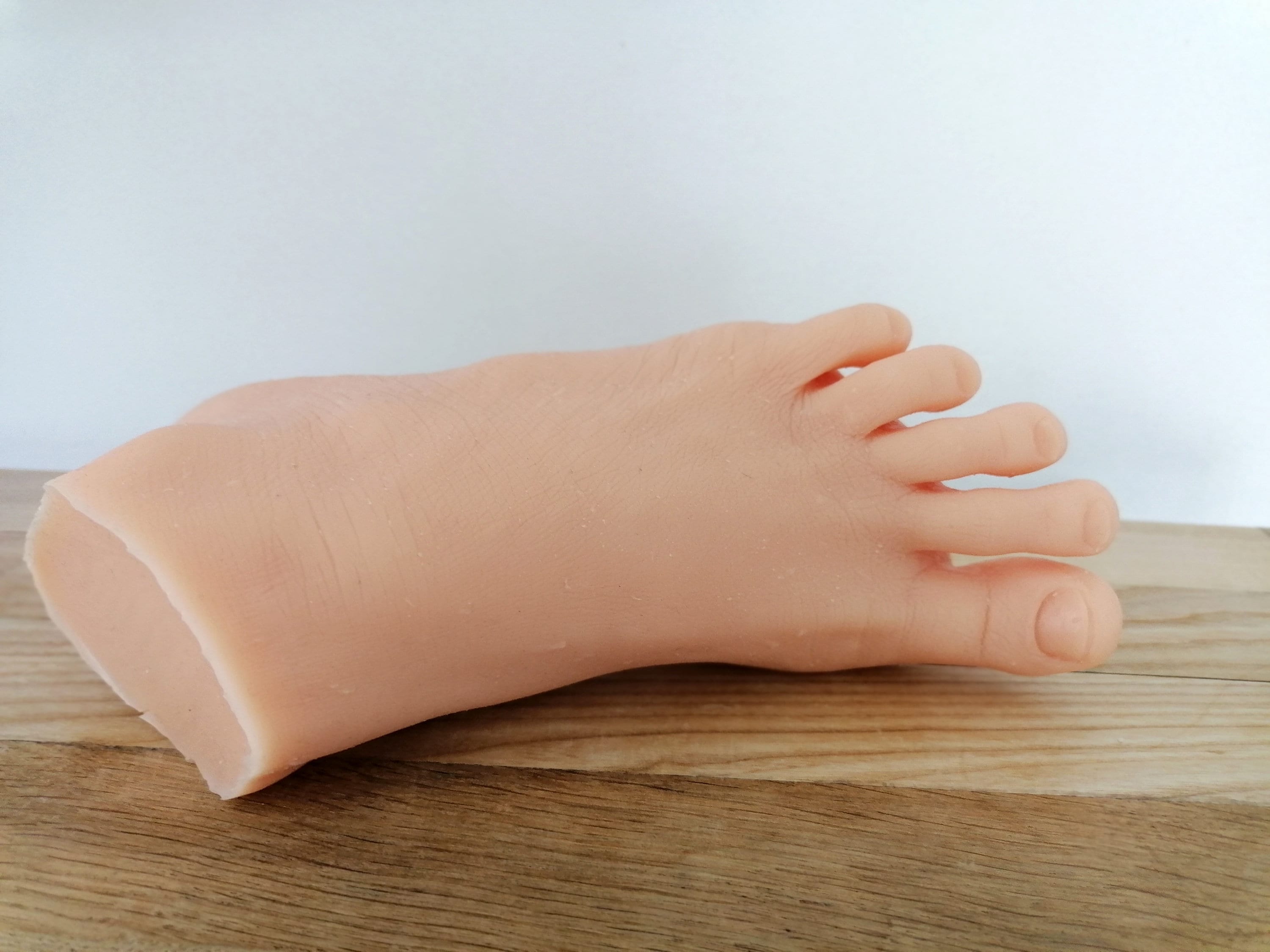 Left Foot. Silicone Feet, Fake Soft Rubber Silicone Foot. Cast From a ...
