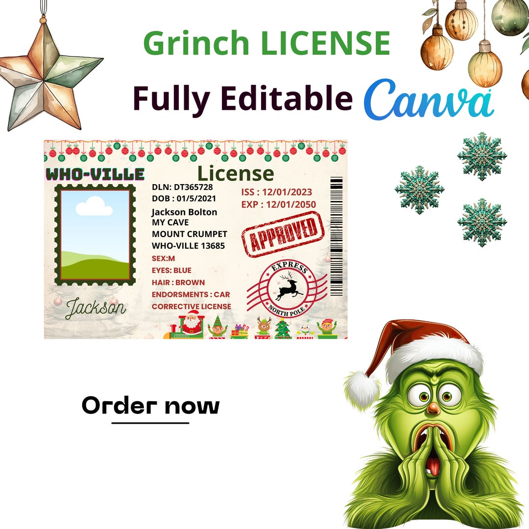 Grinch License PNG, Working QR Code, Christmas, Who-ville License ...