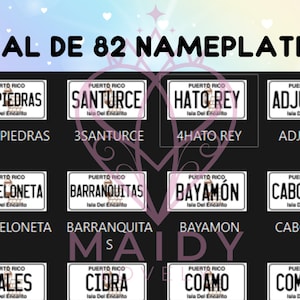 82 Nameplateplain, Tablilla De Pueblos Y Extras De Puerto Rico PNG - Etsy