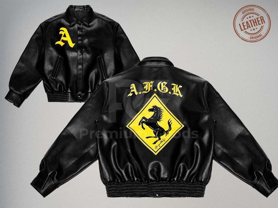 Racing Ferrari Leather Jacket for Mens Black Bomber Jacket - Etsy