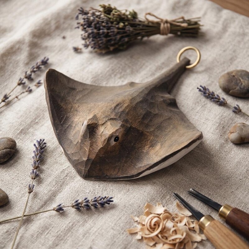 Wood Manta Ray Sculpture - Etsy