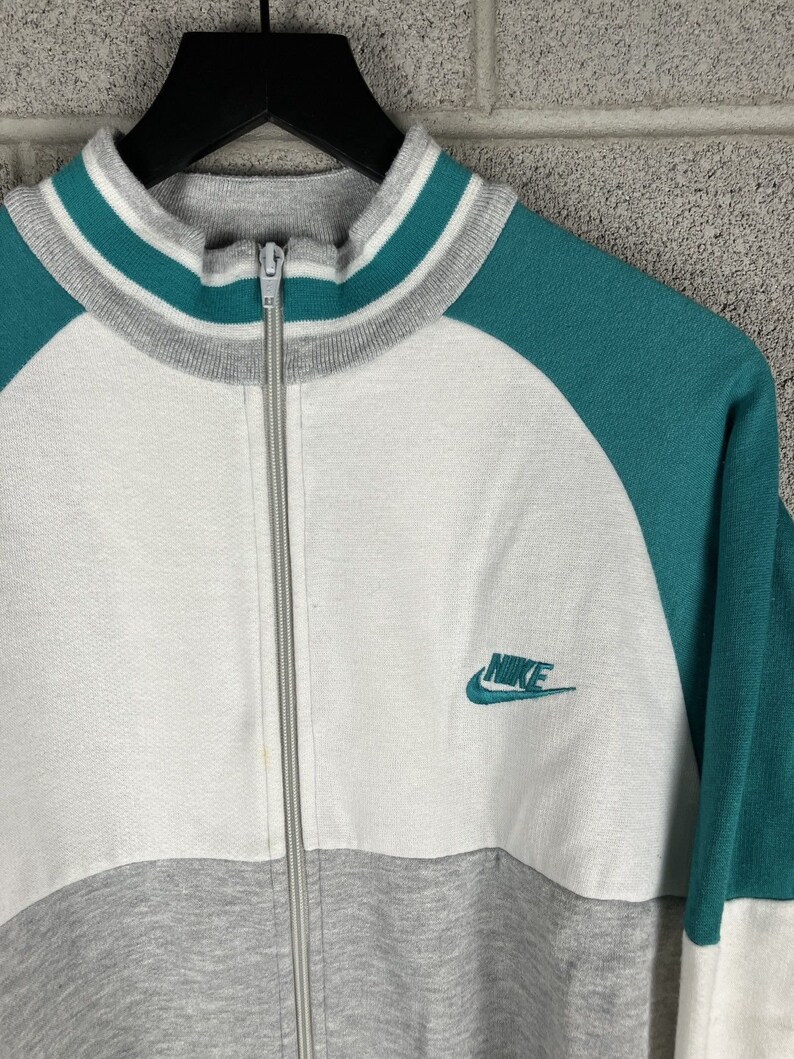 Vintage 1980s Nike Colorblock Zip up Sweatshirt - Etsy