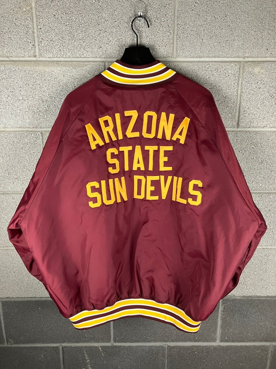 Vintage 1980s ASU Made in USA West Ark Satin Jacket - Etsy