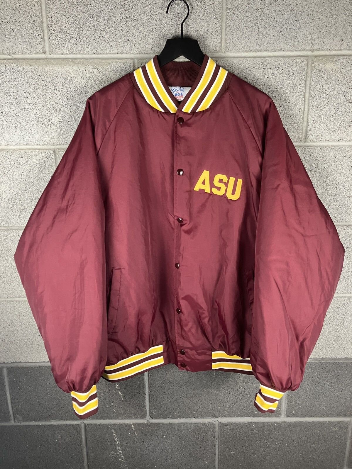 Vintage 1980s ASU Made in USA West Ark Satin Jacket - Etsy