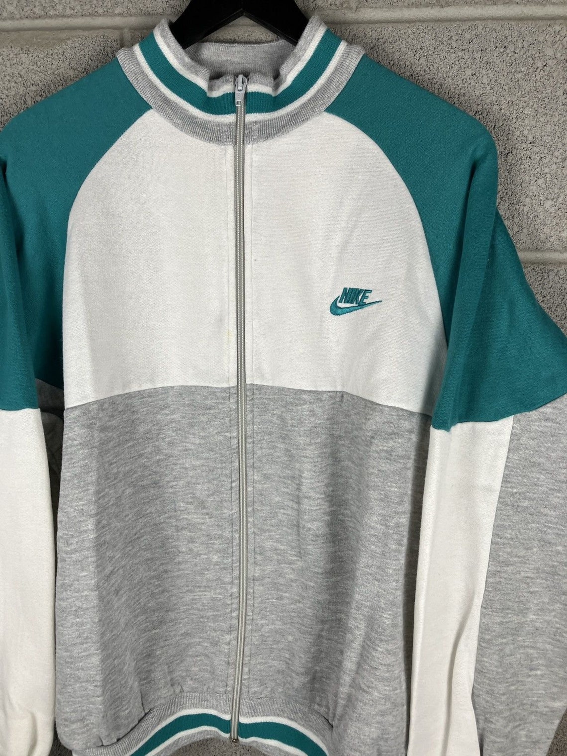 Vintage 1980s Nike Colorblock Zip up Sweatshirt - Etsy